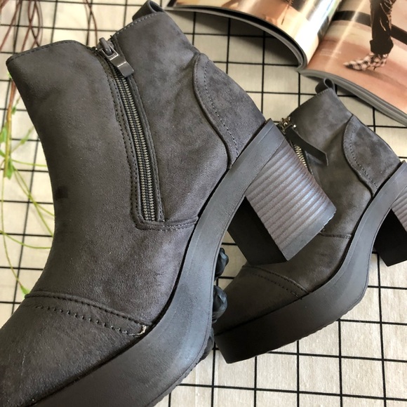Nordstrom | Shoes | Gray Suede Womens Platform Ankle Booties Boots ...